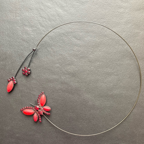 Jewelry | Elegant Red Butterfly Necklace Plus Bonus Matching Pendant ...